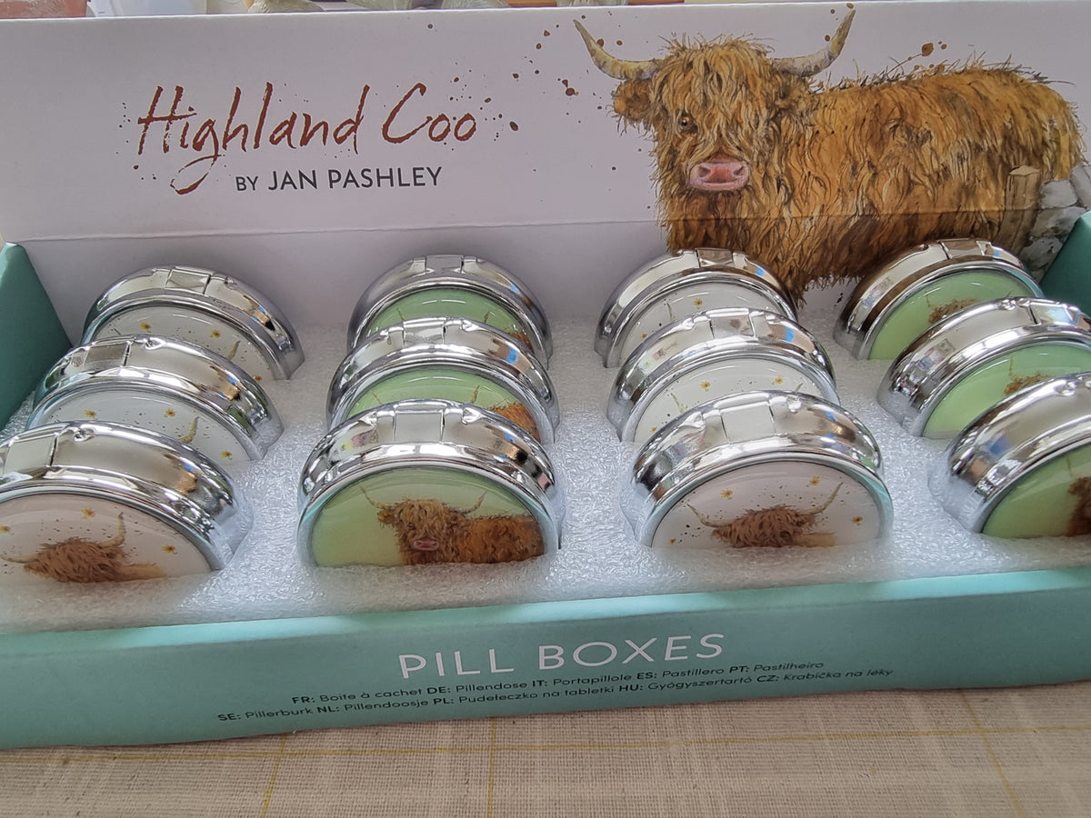 Highland Cow Pill Box - Jan Pashley – Donna's Gift Emporium